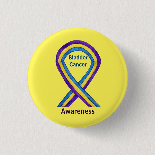 Bladder Cancer Stripes Awareness Ribbon Pin Button | Zazzle.com