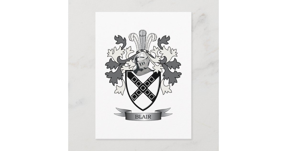 Blair Family Crest Coat of Arms Postcard | Zazzle