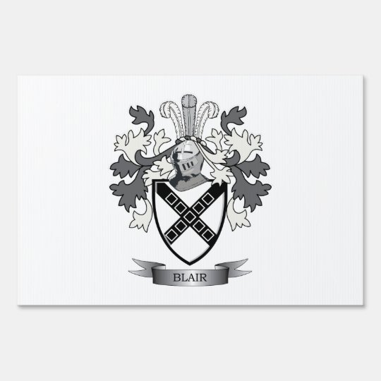 Blair Family Crest Coat of Arms Yard Sign | Zazzle.com