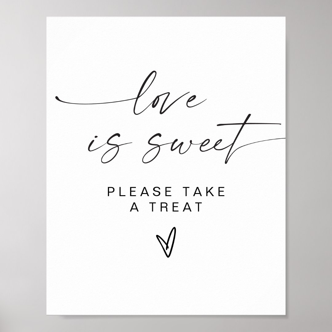 BLAIR Modern Bohemian Love Is Sweet Dessert Table Poster | Zazzle