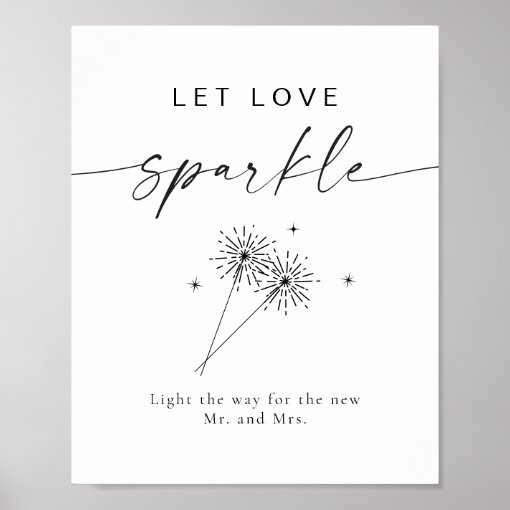 BLAIR Modern Bohemian Wedding Sparkler Send Off Poster | Zazzle