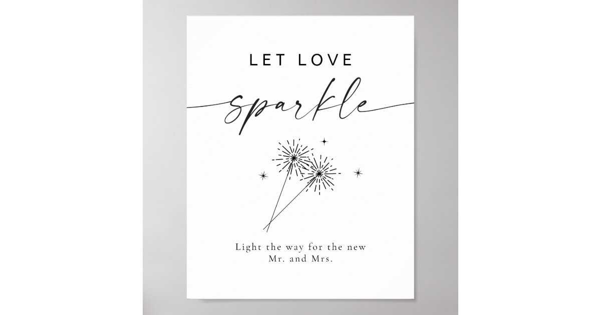 BLAIR Modern Bohemian Wedding Sparkler Send Off Poster | Zazzle