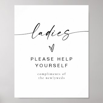 BLAIR Modern Minimalist Ladies Bathroom Toiletry Poster | Zazzle