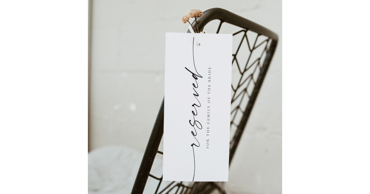 BLAIR Modern Minimalist Wedding Reserved Chair Tag Invitation | Zazzle