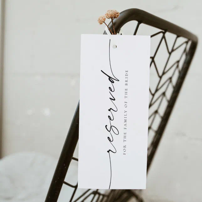 BLAIR Modern Minimalist Wedding Reserved Chair Tag Invitation | Zazzle
