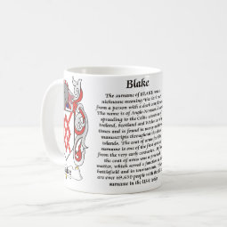Blake Family Coat of Arms mug | Zazzle