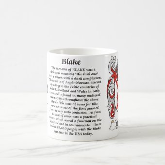 Blake Family Coat of Arms mug | Zazzle