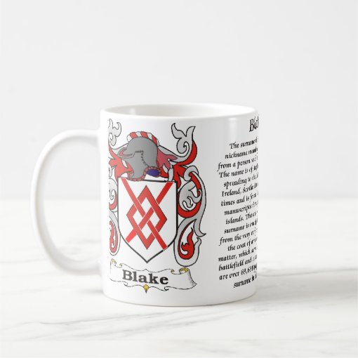 Blake Family Coat of Arms mug | Zazzle