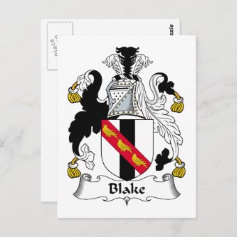 Blake Family Crest Postcard | Zazzle