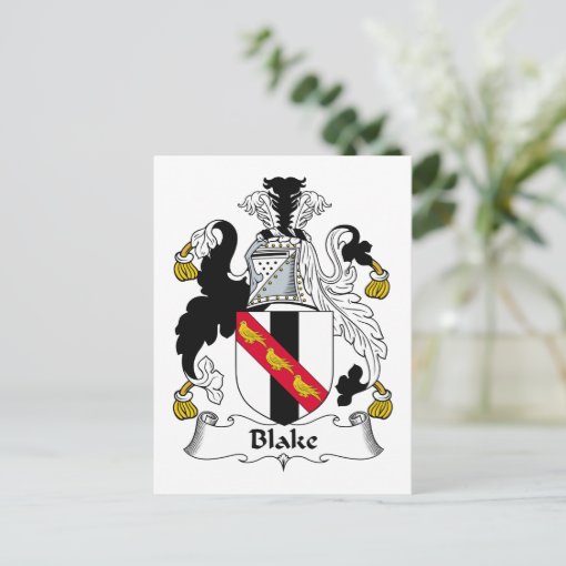 Blake Family Crest Postcard | Zazzle