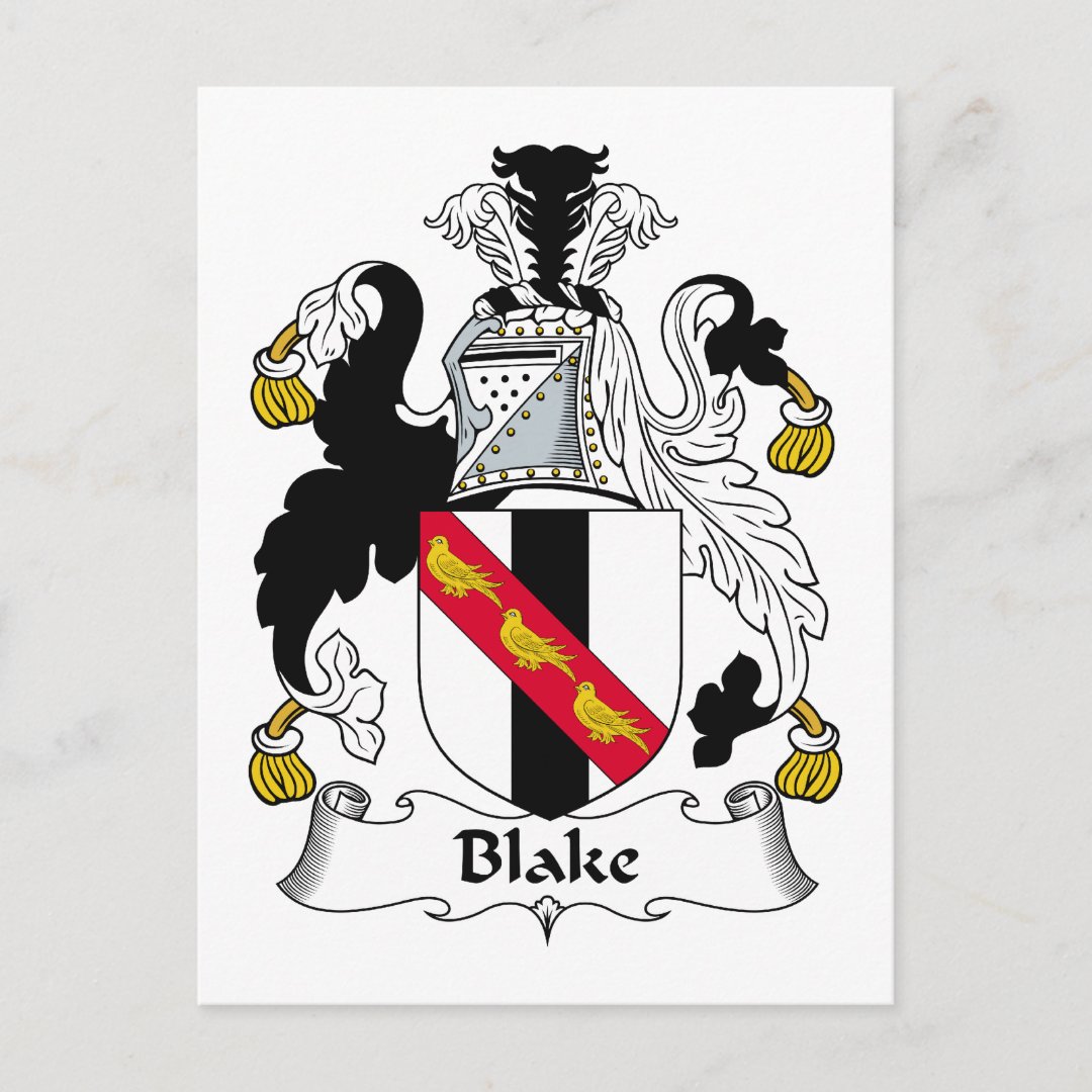 Blake Family Crest Postcard | Zazzle