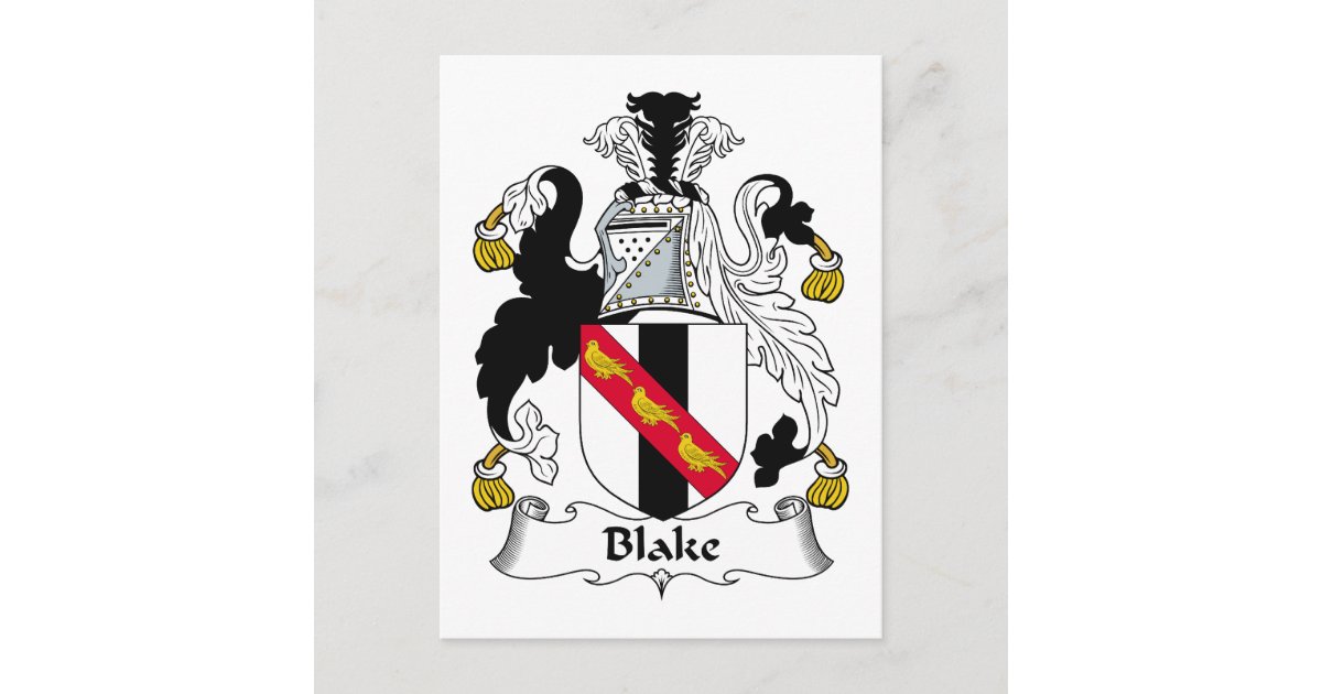 Blake Family Crest Postcard | Zazzle