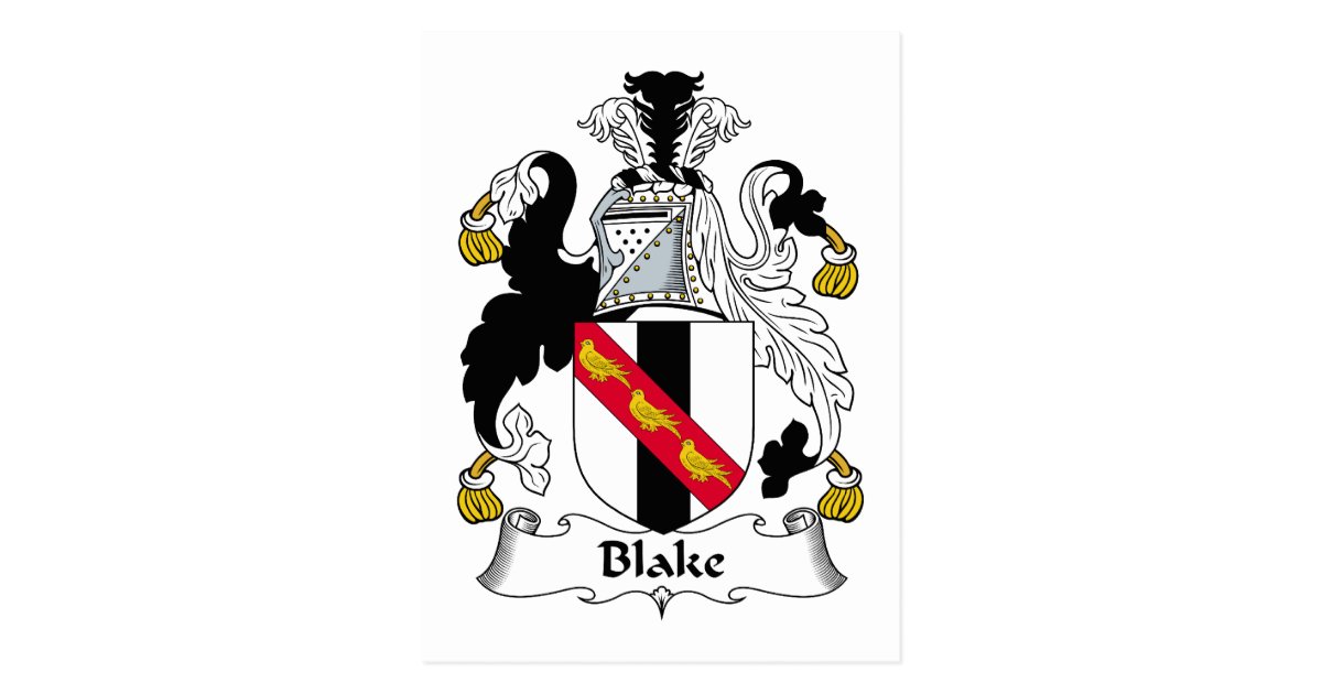 Blake Family Crest Postcard | Zazzle.com