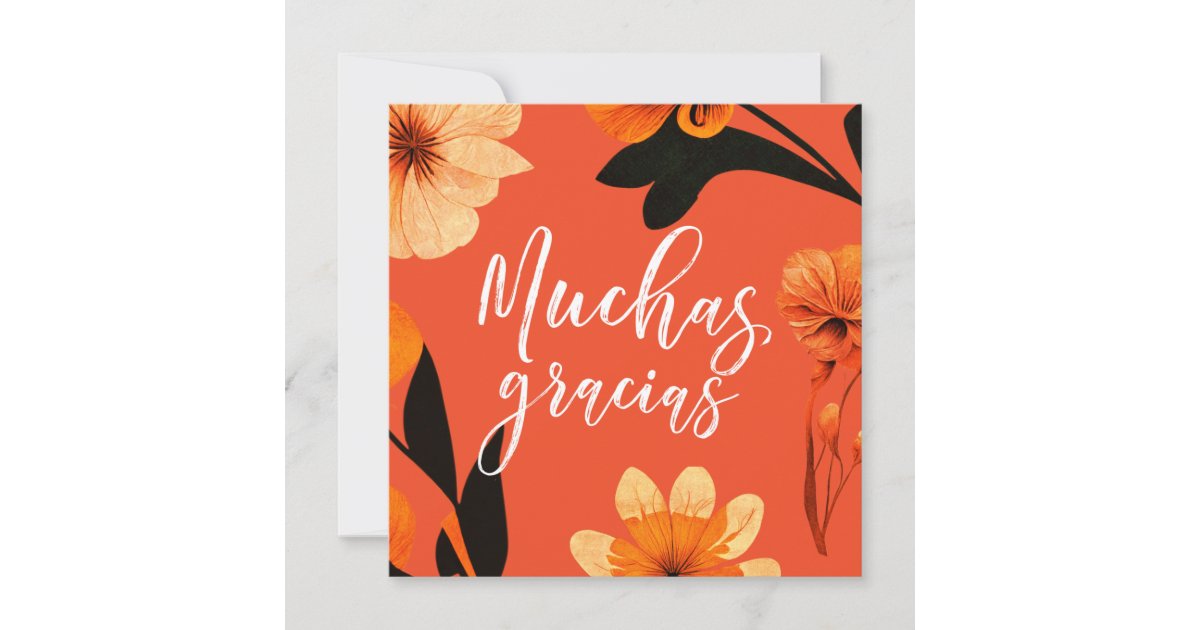 Blank 5.25" Flat Square Thank You Card Spanish | Zazzle