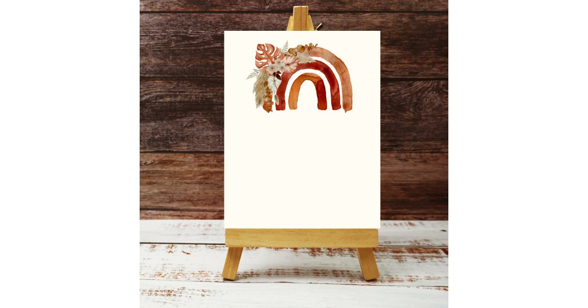 Blank Add Your Own Earthtone Boho Rainbow Tropical Poster | Zazzle