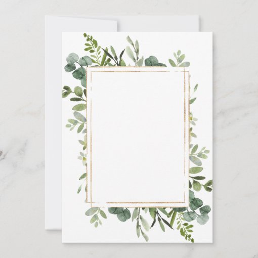 Blank Botanical Gold Greenery Invitation | Zazzle