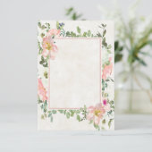 Blank budget Pretty pink floral frame wedding Inv Invitation | Zazzle