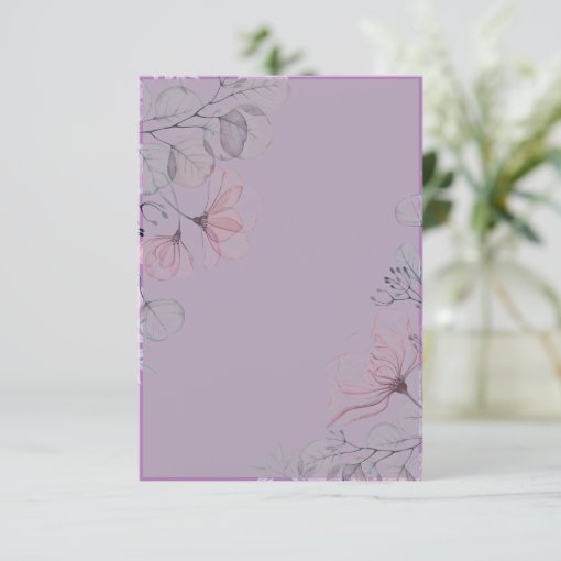 Blank budget Purple floral wedding Invitation | Zazzle