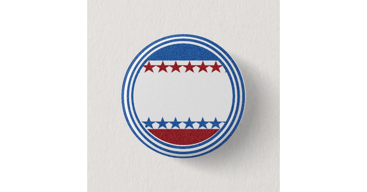Blank Campaign Button Stars Stripes Glitter | Zazzle