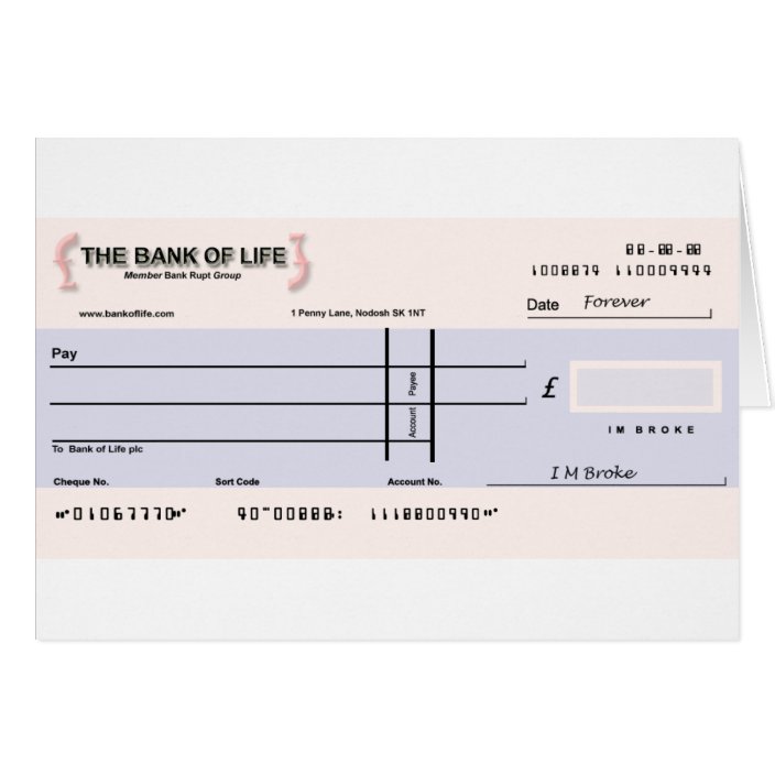 Blank Check Card | Zazzle.com