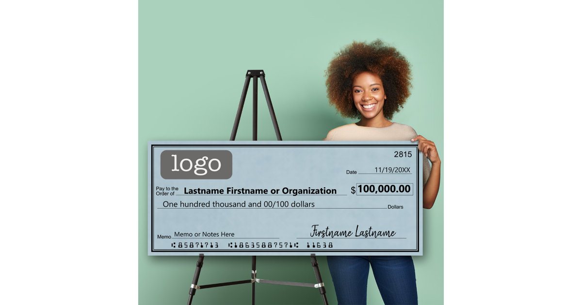 Blank Check for Sweepstakes, Awards, Charity Foam Board | Zazzle