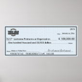 Blank Check for Sweepstakes & Awards Poster | Zazzle