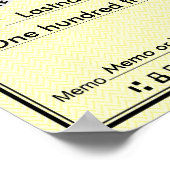 Blank Check for Sweepstakes & Awards YELLOW Poster | Zazzle