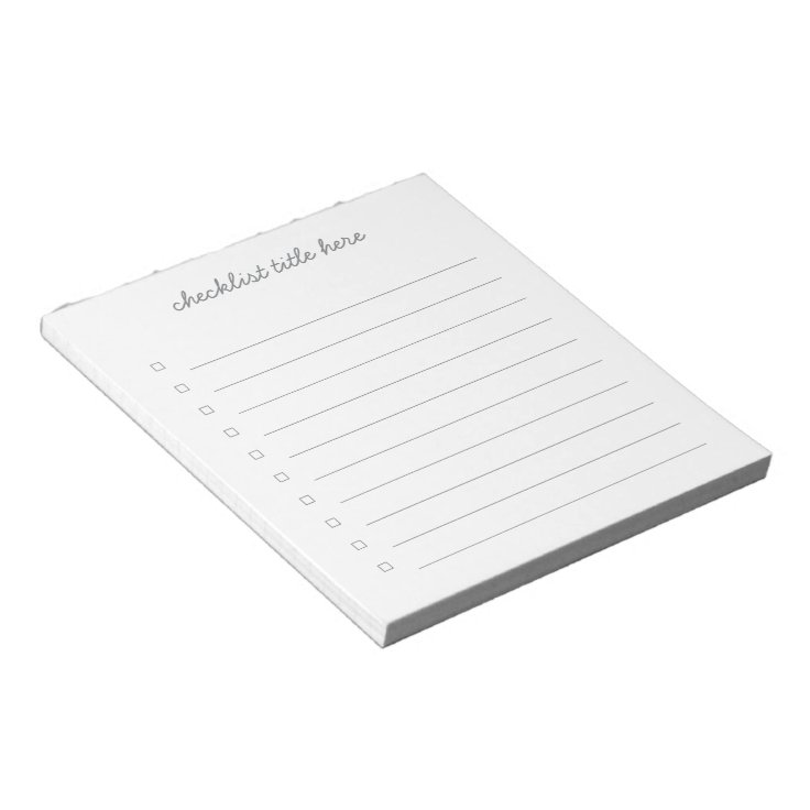 Blank Checklist | Check Boxes 40 Tear Away Pages Notepad | Zazzle