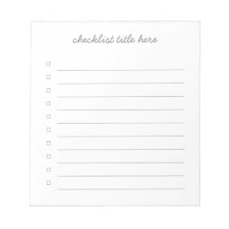 Blank Checklist | Check Boxes 40 Tear Away Pages Notepad | Zazzle