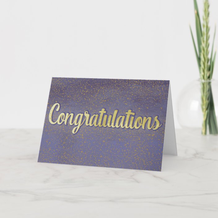 Blank Congratulations Blue and Gold Card | Zazzle.com