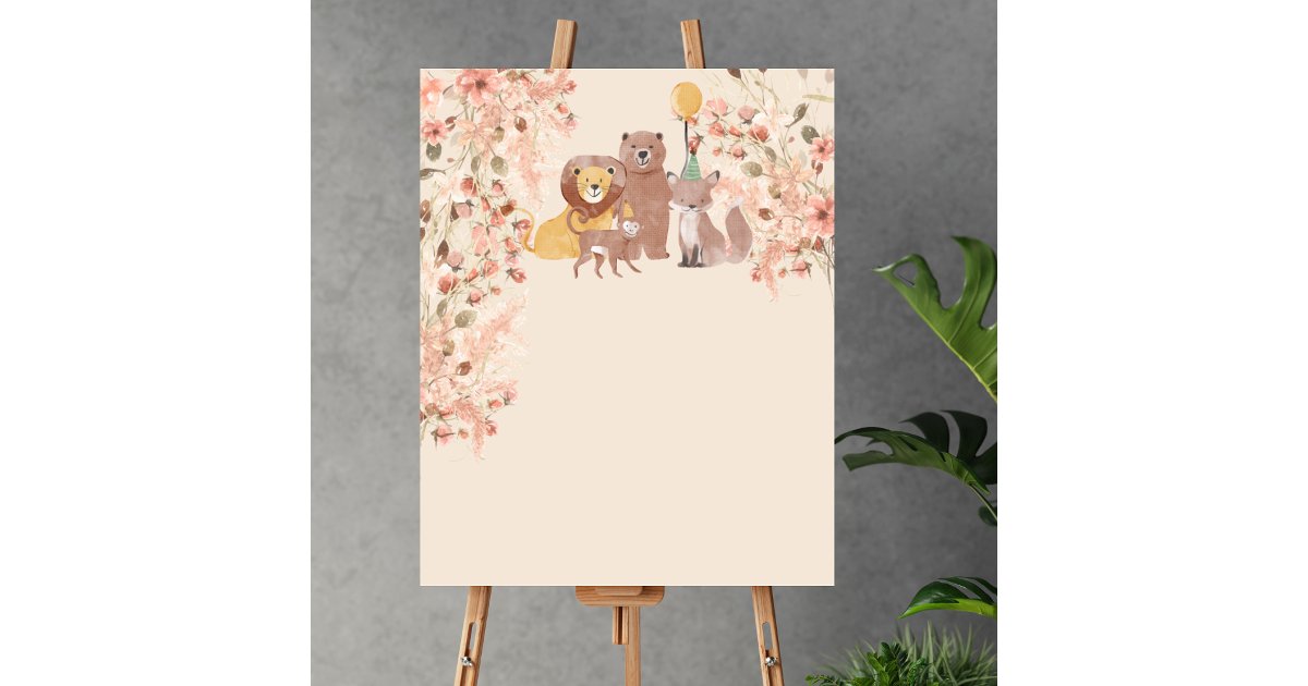 Blank Create Your Own Boho Safari Pampas Grass Poster | Zazzle