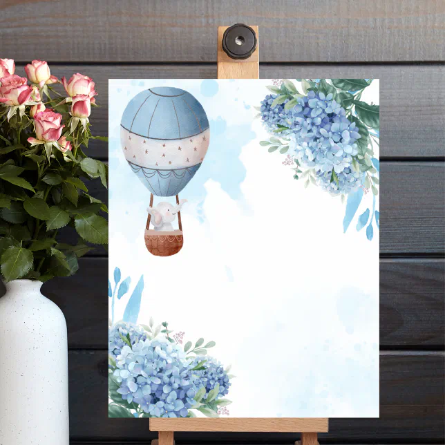 Blank Create Your Own Elephant Hot Air Balloon Poster | Zazzle