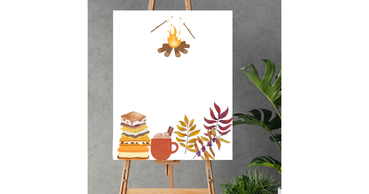 Blank Create Your Own Smore Fun Campfire Hot Cocoa Poster | Zazzle