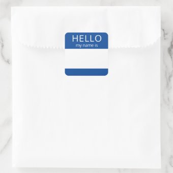 Blank Custom HELLO My Name Is Badge Square Sticker | Zazzle