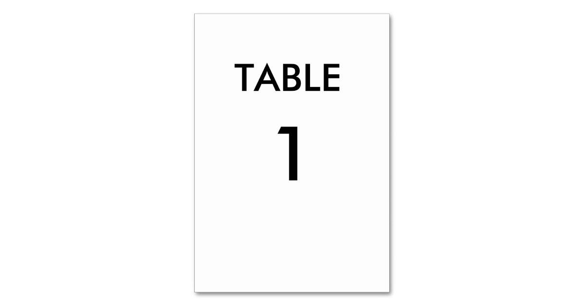 Blank Custom template Table Number | Zazzle