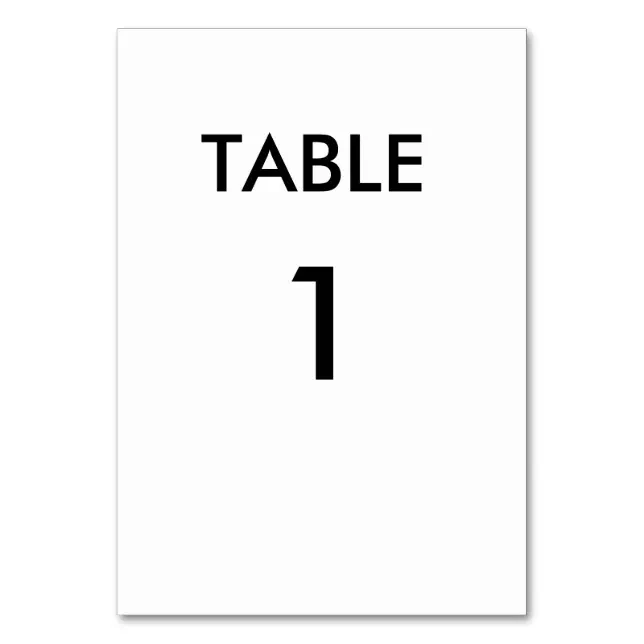 Blank Custom template Table Number | Zazzle