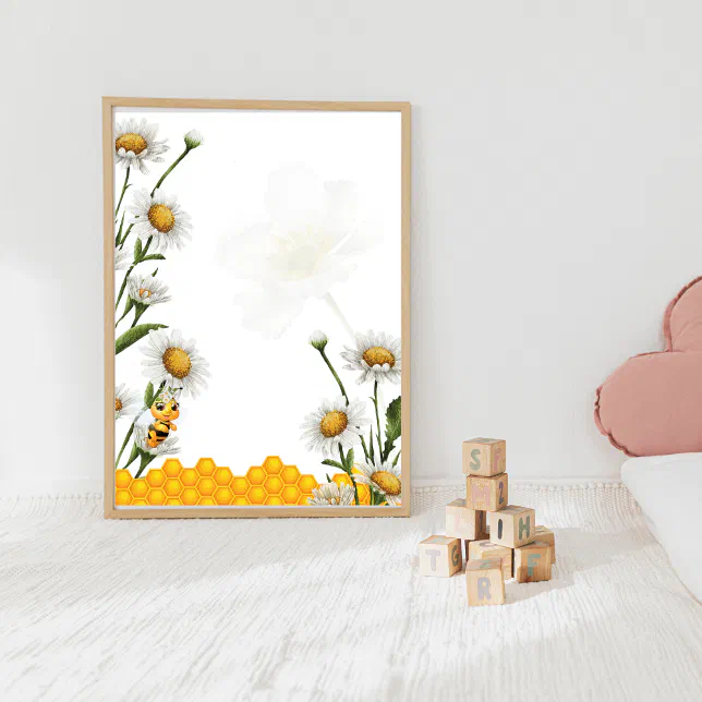 Blank DIY Mama To Bee Honeybee Honeycomb Theme Poster | Zazzle