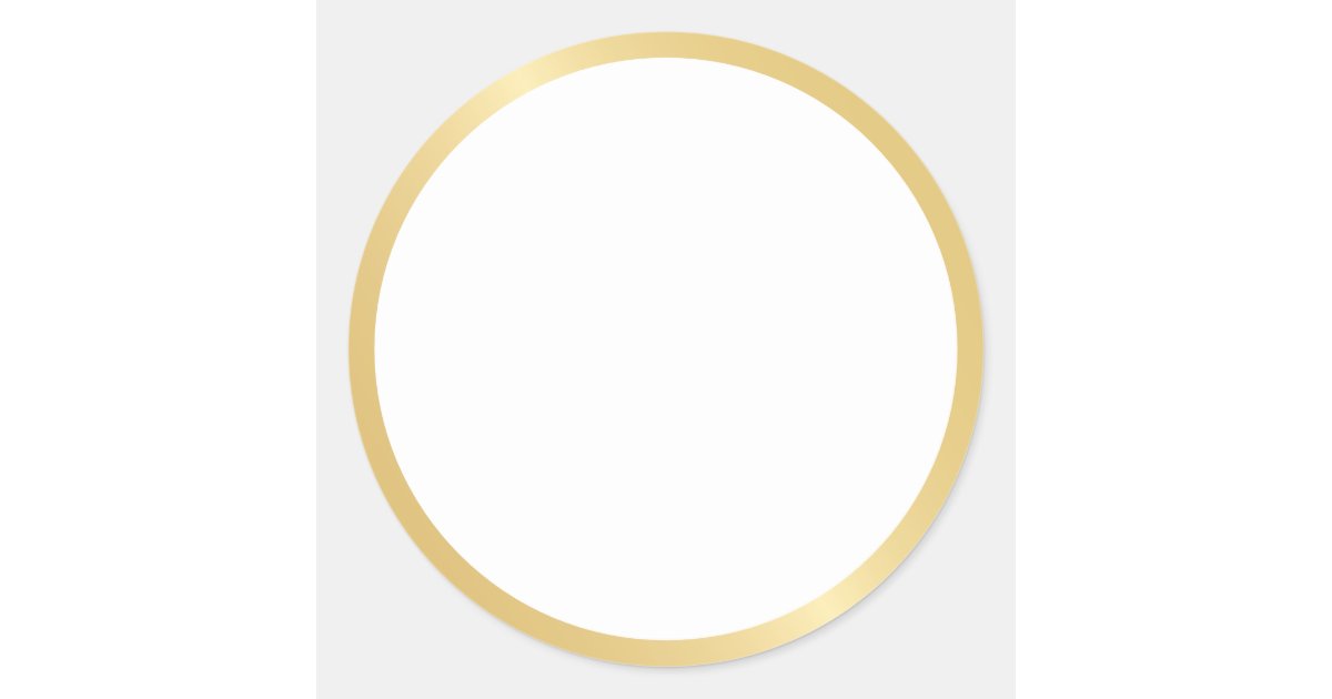 Blank Gold and White Classic Round Sticker | Zazzle