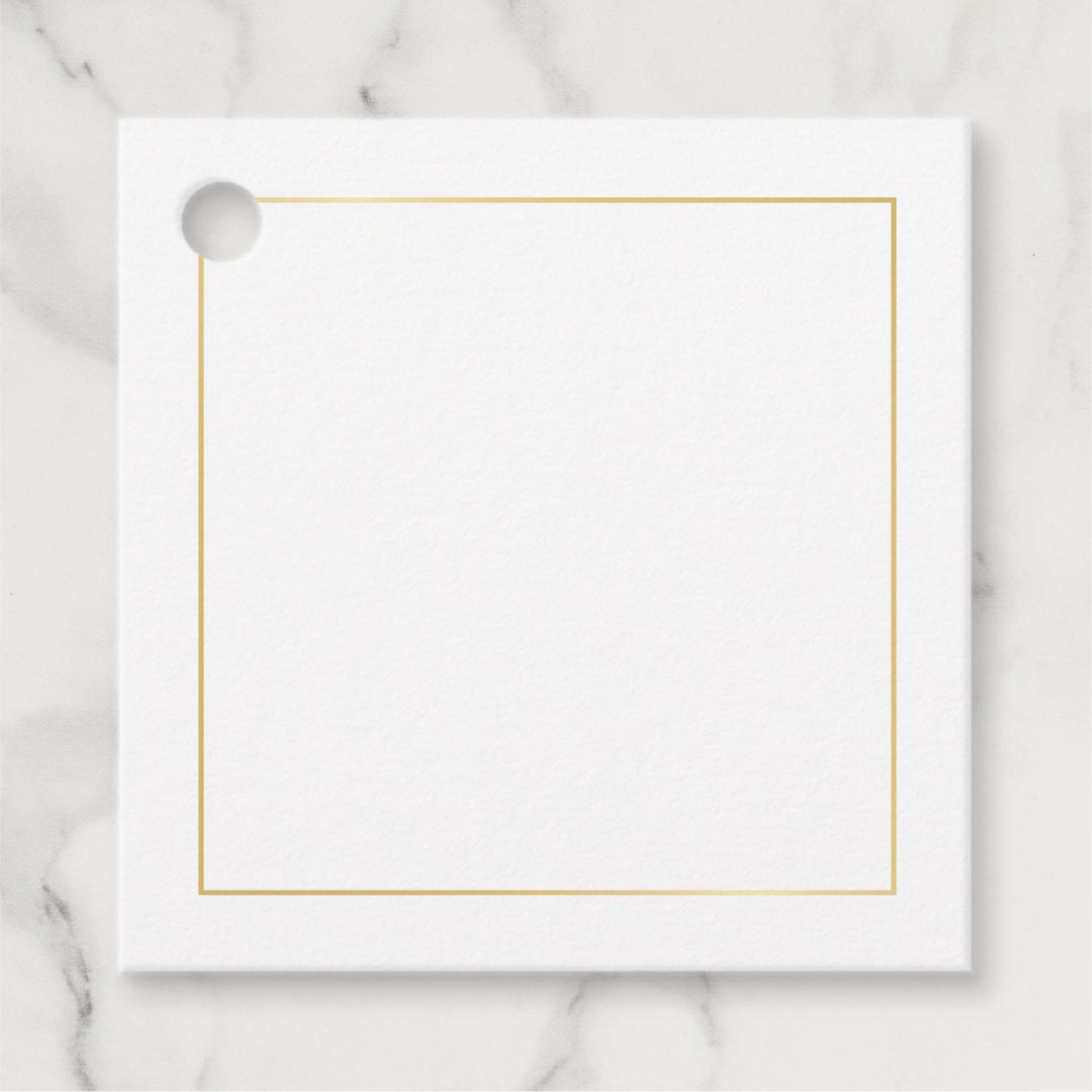Blank Gold and White Wedding Favor Tags | Zazzle