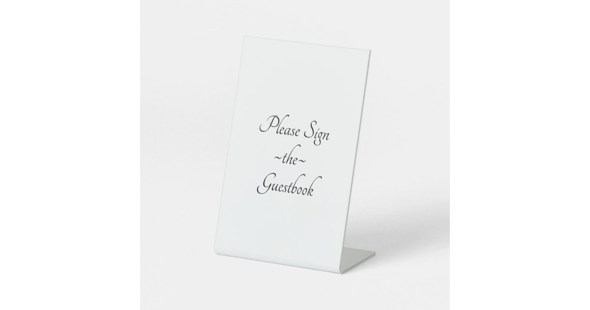 Blank Guestboo Table Sign! Add images and text! Pedestal Sign | Zazzle