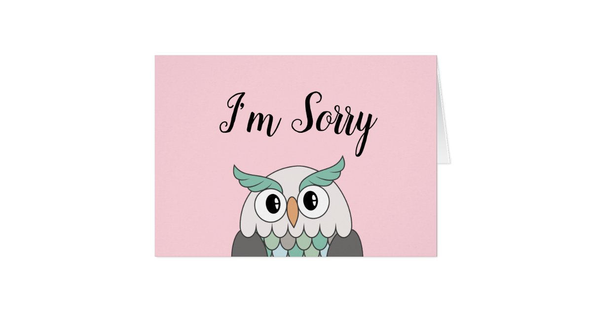 Blank I'm Sorry Card - Owl | Zazzle