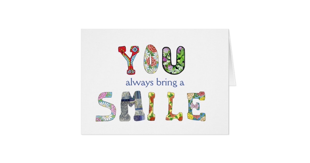 Blank inside smile card | Zazzle