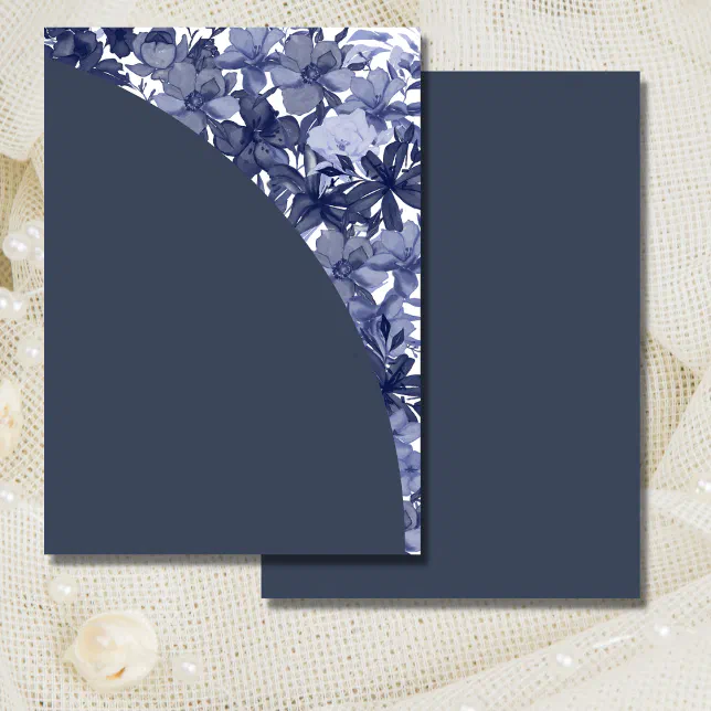 Blank Invitation DIY Arch Navy Blue Floral | Zazzle