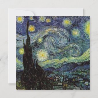 blank invitation, van Gogh starry night Invitation | Zazzle