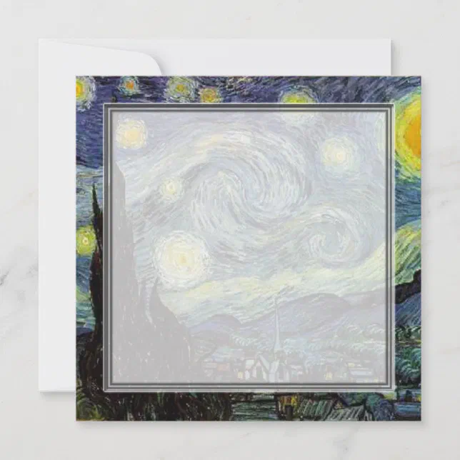 blank invitation, van Gogh starry night Invitation | Zazzle