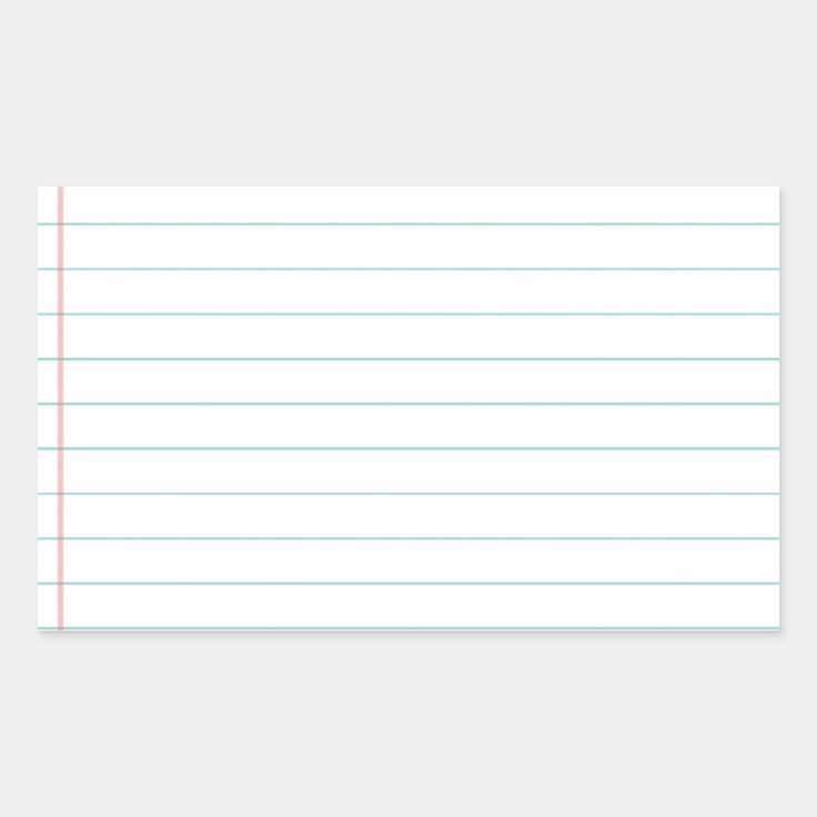 Blank Lined Paper Rectangular Sticker | Zazzle