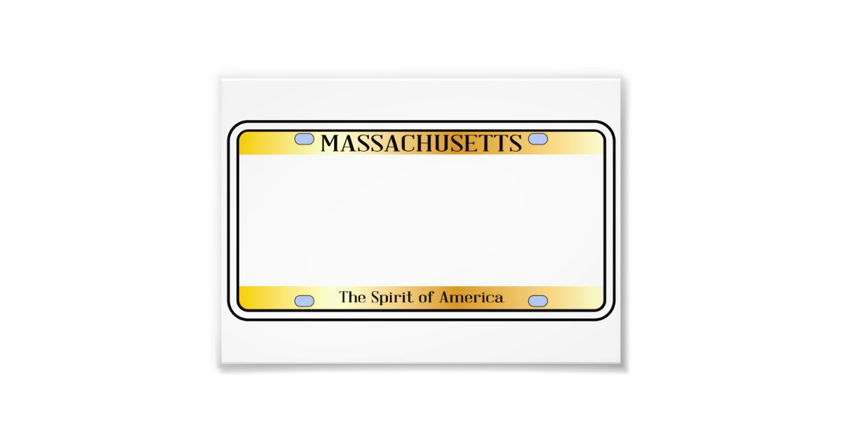 Blank Massachusetts License Plate Photo Print | Zazzle