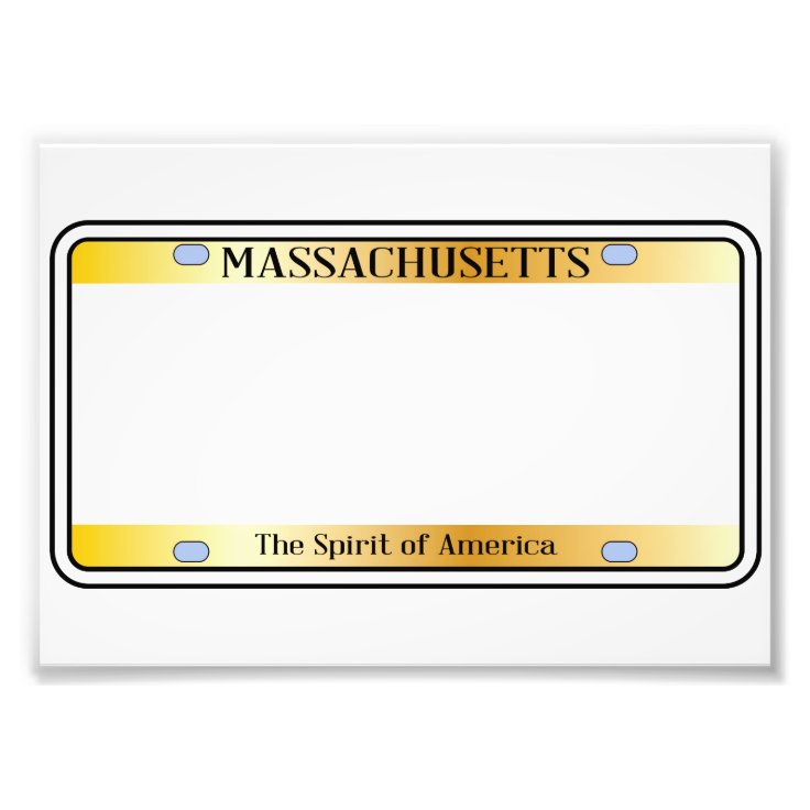 Blank Massachusetts License Plate Photo Print | Zazzle