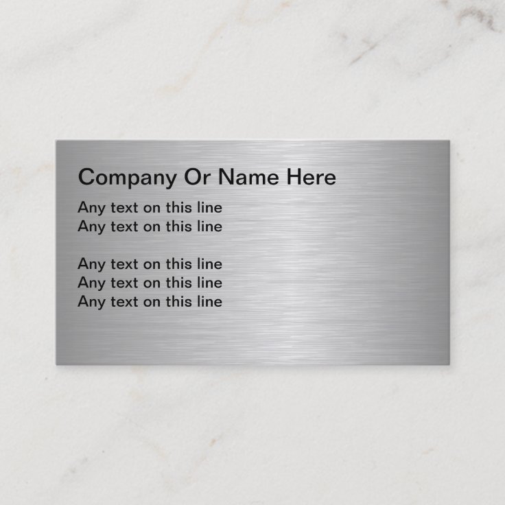 Blank Metallic Looking Business Cards | Zazzle