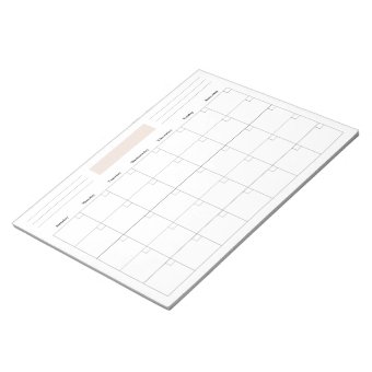 Blank Monthly Calendar Planner Notepad | Zazzle